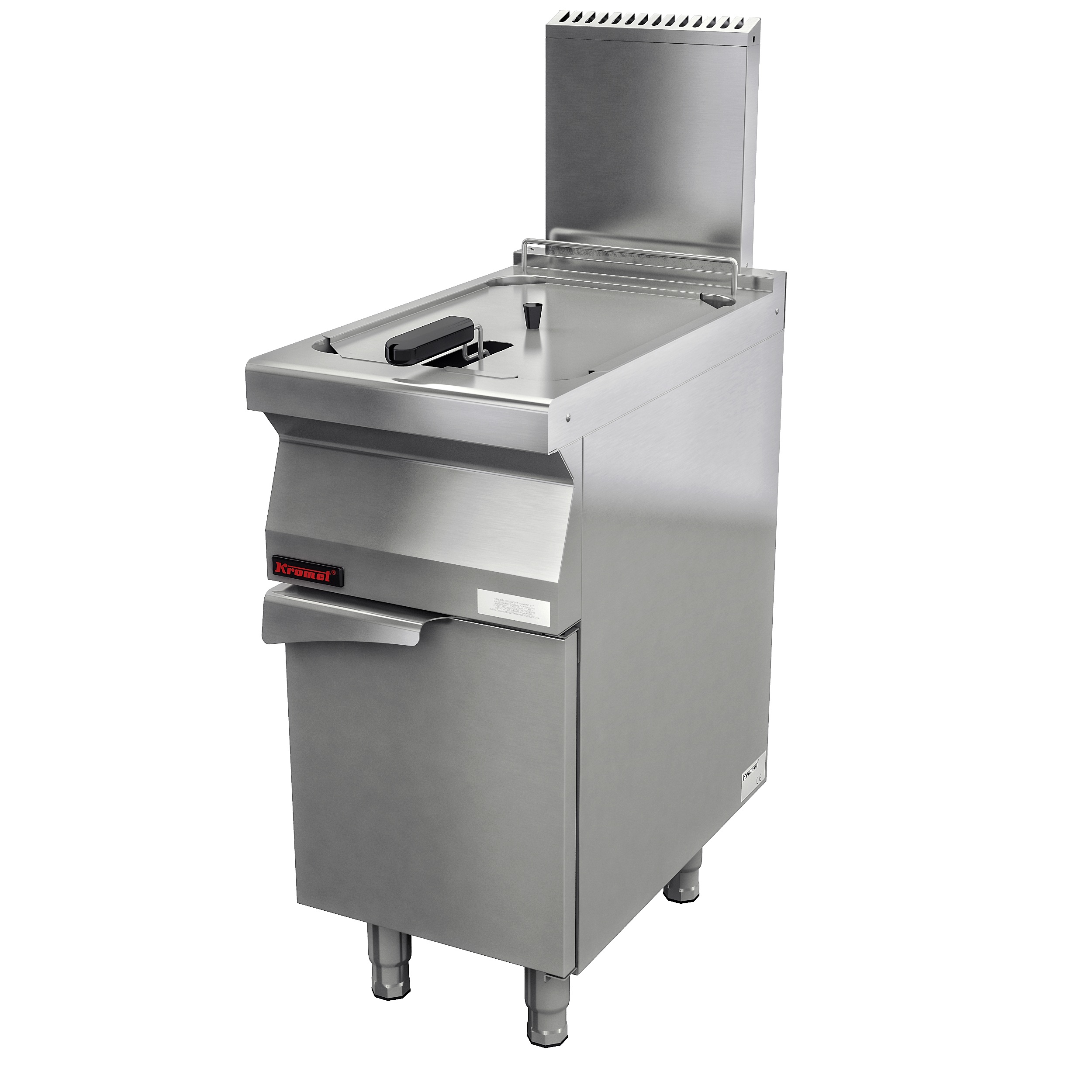 700.FG-15f 1x15l gas deep fryer on a closed cabinet base - Kromet